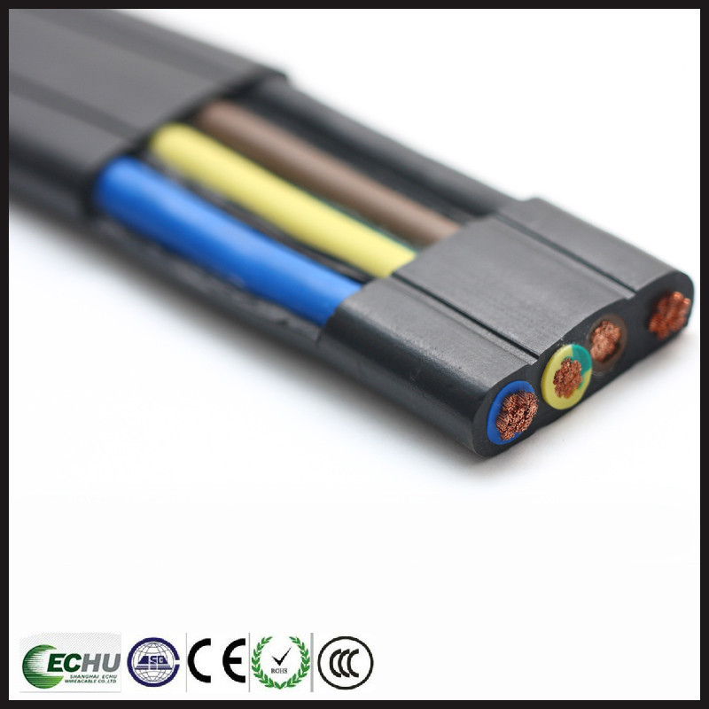 4 Core Flexible Flat Crane Cable, ECHU Cable